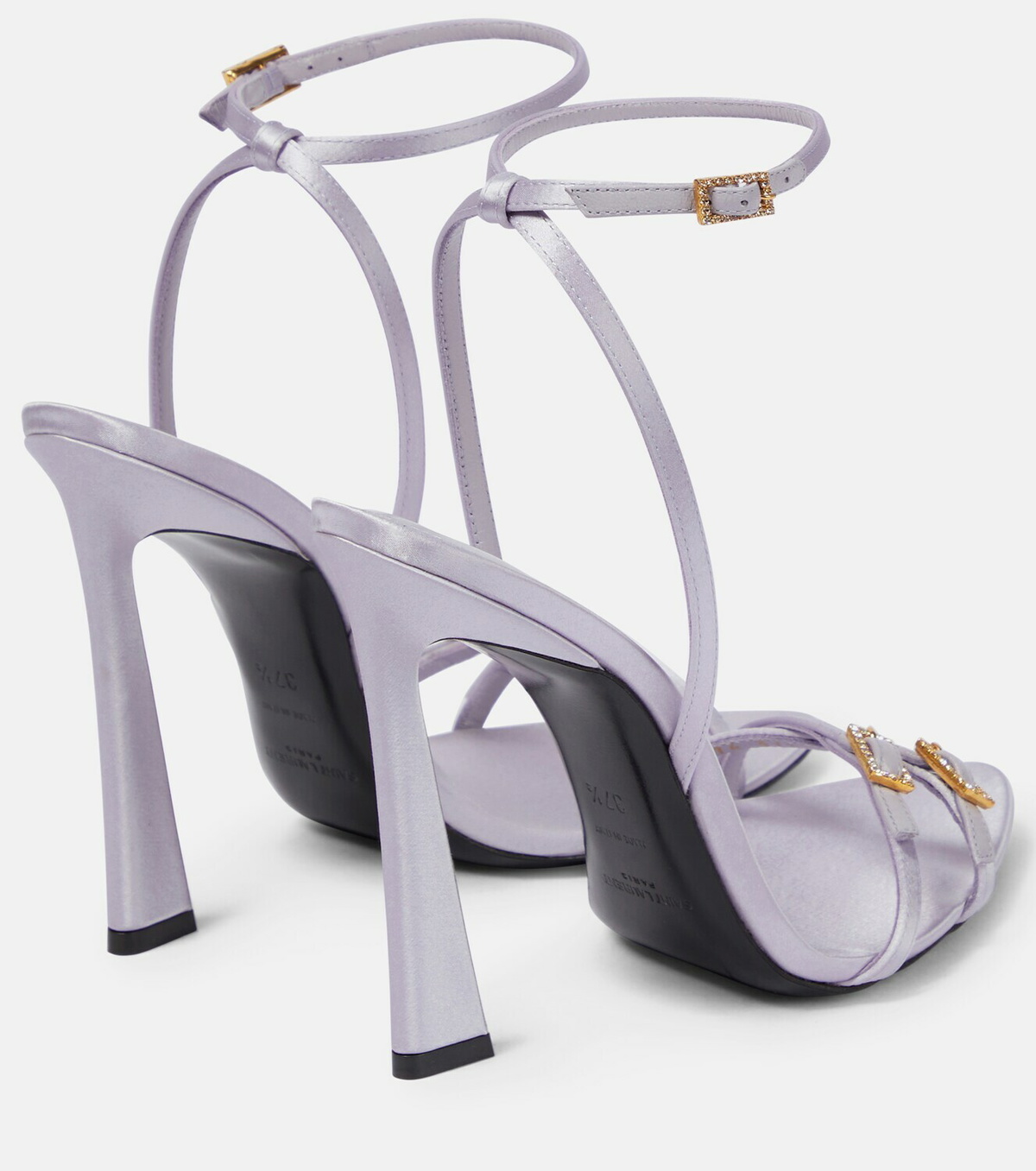 Saint Laurent - Lila 110 embellished satin sandals Saint Laurent