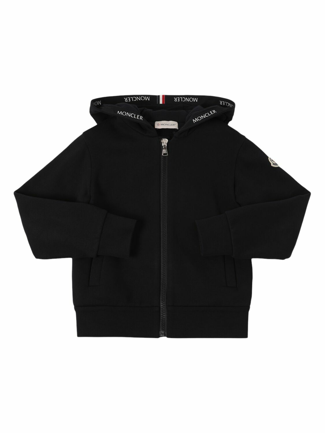 MONCLER Brushed Cotton Fleece Zip-up Sweatshirt Moncler