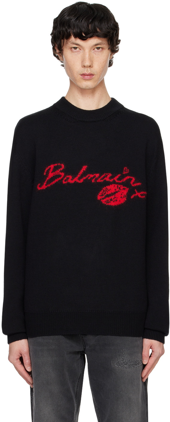 Balmain Black Wool 'Balmain Kiss' Sweater Balmain