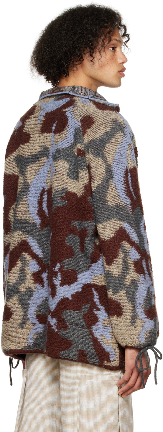 Isa Boulder SSENSE Exclusive Brown & Blue Towel Camo Turtleneck Isa Boulder