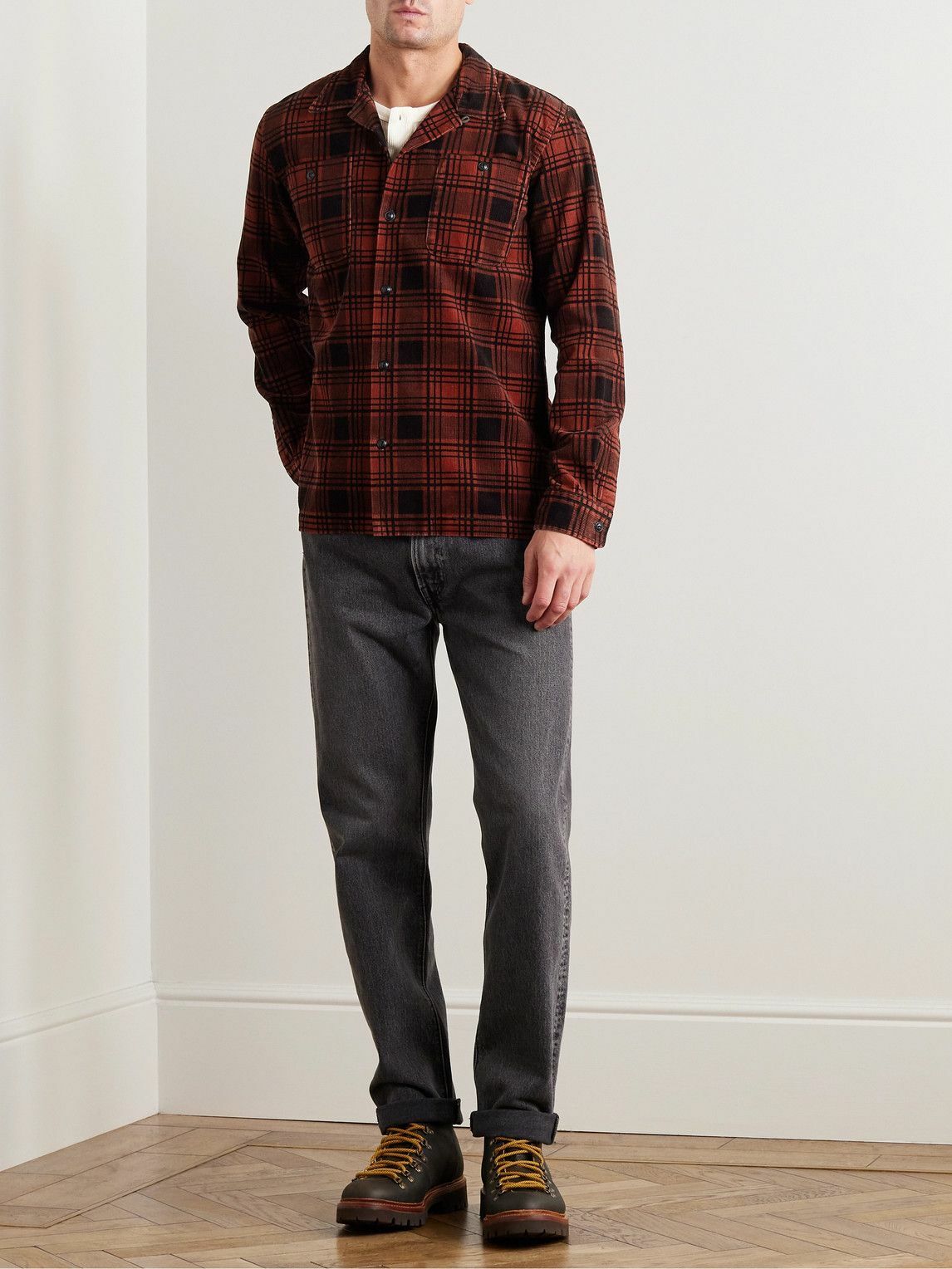 RRL - Monterey Checked Cotton-Corduroy Overshirt - Red RRL