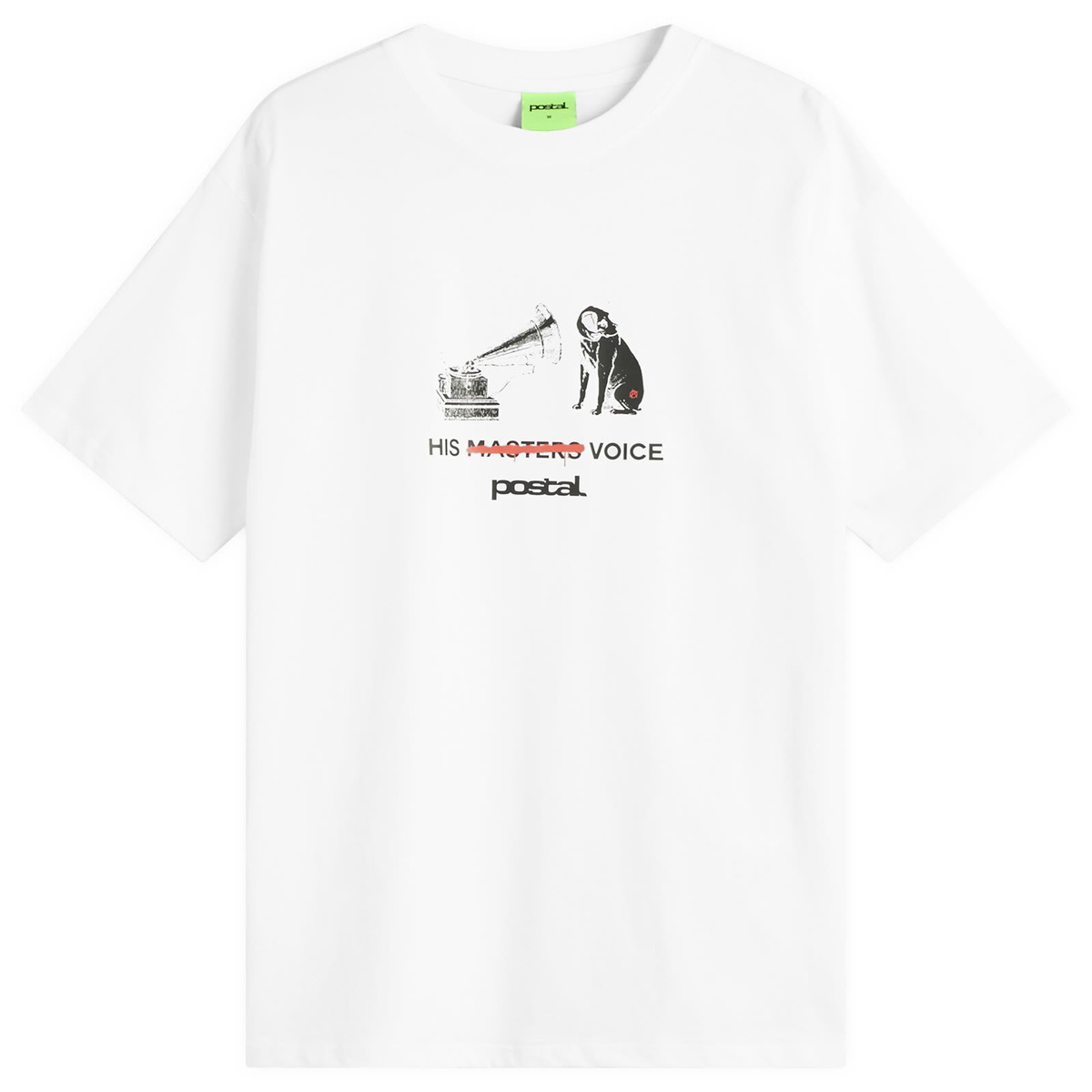 POSTAL Men's His Masters Voice T-Shirt in White POSTAL