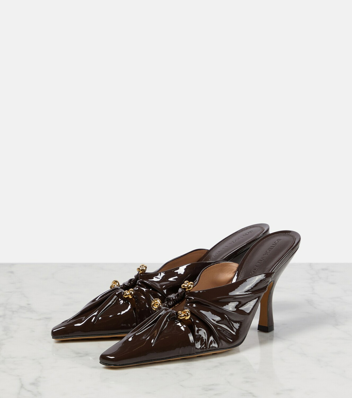 Bottega Veneta Bunnie patent leather mules Bottega Veneta