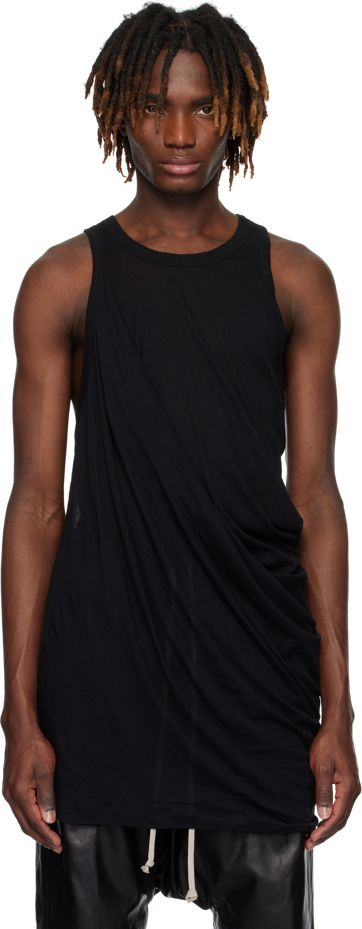 Rick Owens Black Hollywood Anthem Tank Top Rick Owens