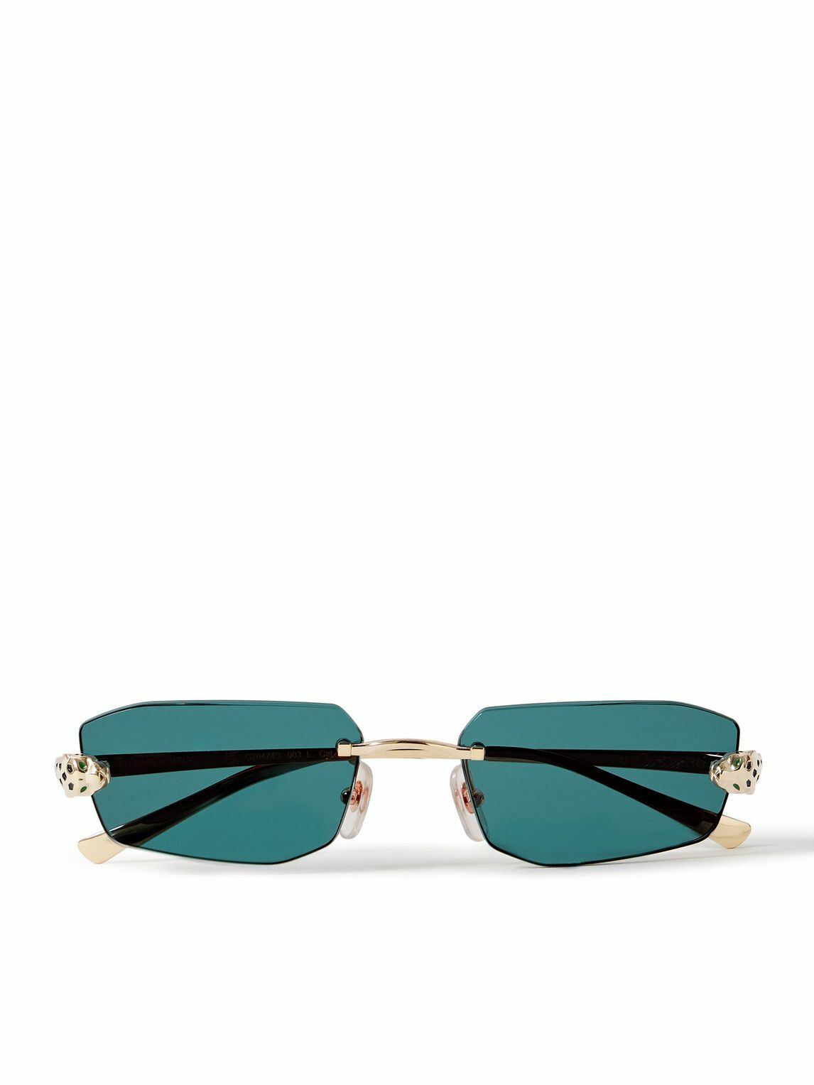 Cartier Eyewear - Panthère de Cartier Rimless Rectangle-Frame Gold-Tone ...