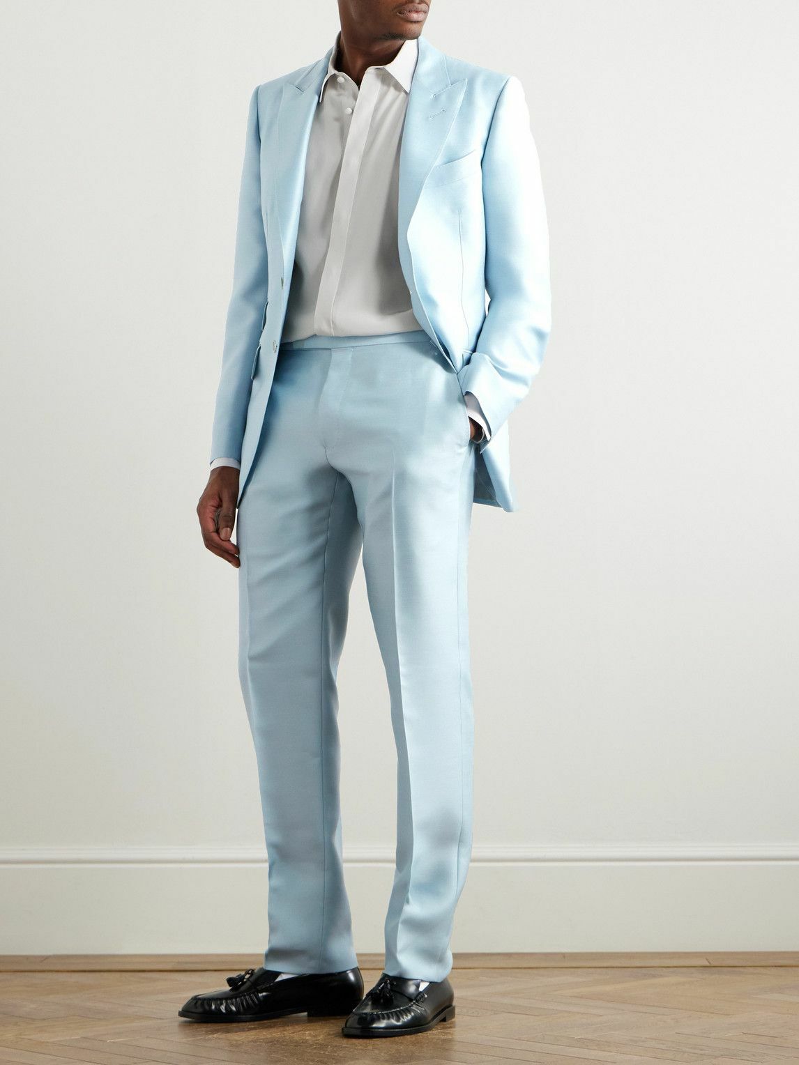TOM FORD - O'Connor Wool, Mohair and Silk-Blend Suit Jacket - Blue TOM FORD