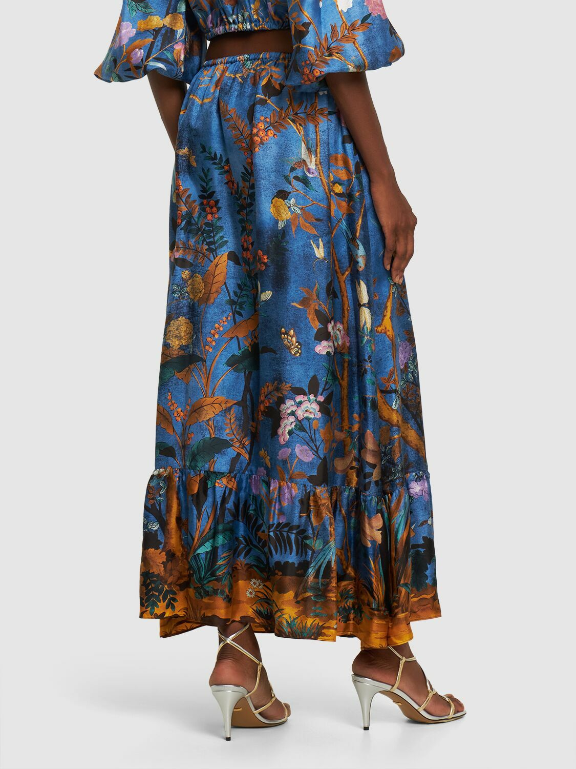 GUCCI - Gucci Tian Print Silk Twill Skirt Gucci