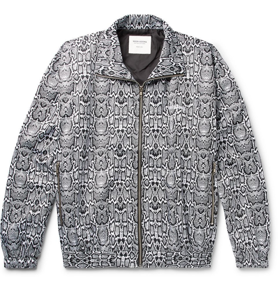 Noon Goons - Logo-Embroidered Snake-Print Shell Track Jacket - Black ...