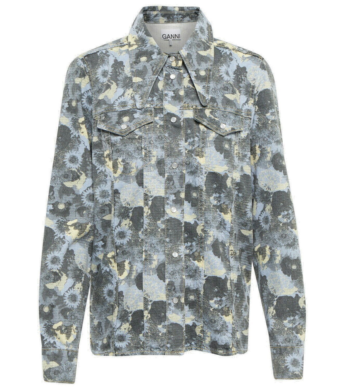 Ganni - Printed denim shirt GANNI