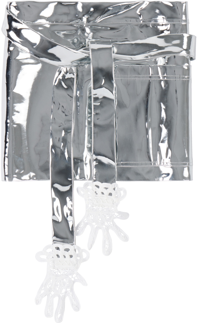 Gohar World Silver Mini Lace Hands Apron Gohar World