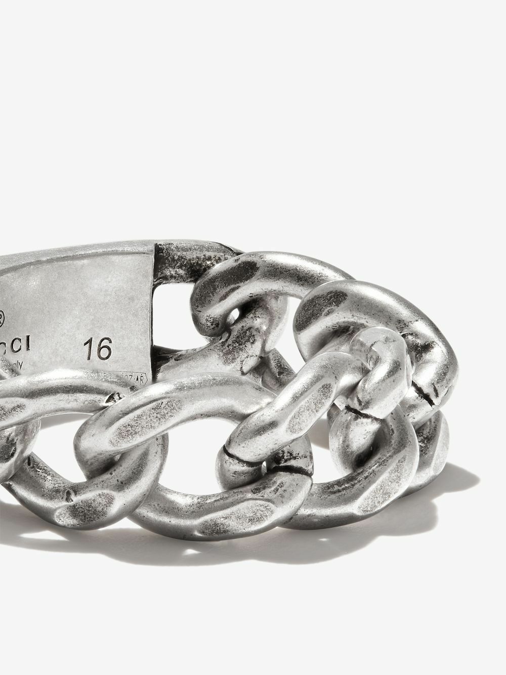 Gucci Sterling Silver Logo Chain Link Ring Gucci