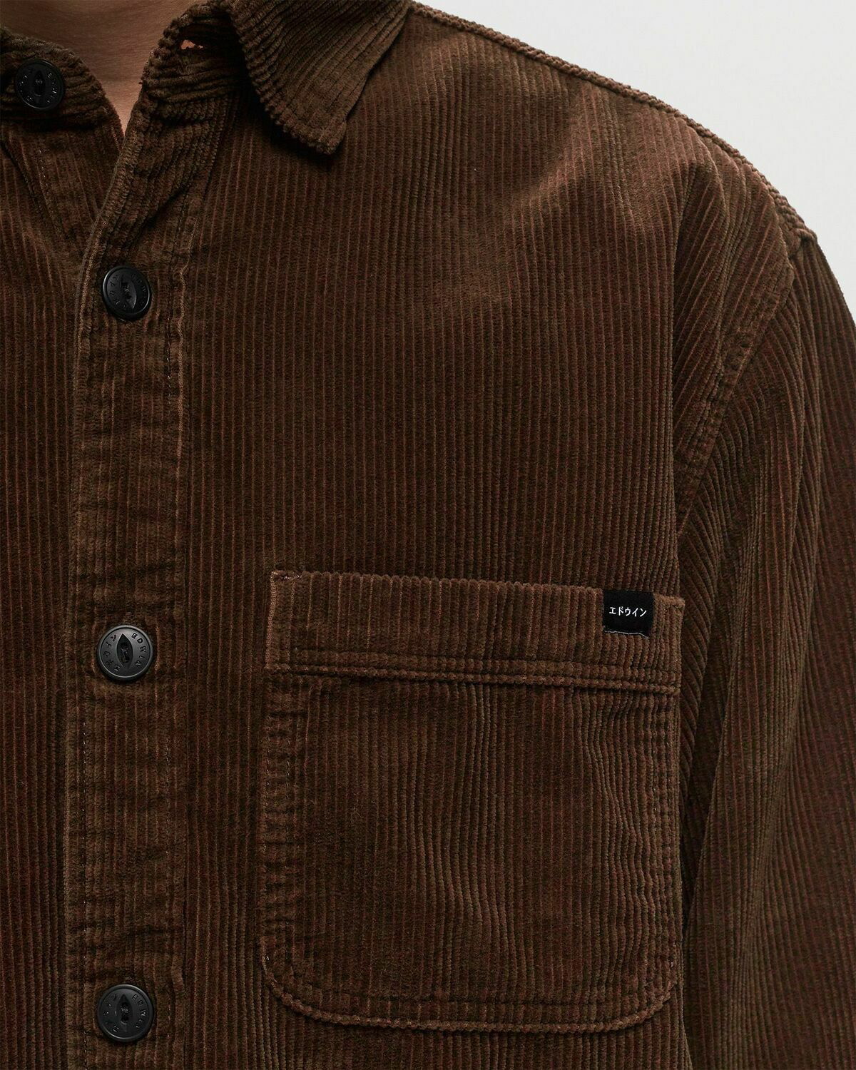 Edwin Ander Shirt Ls Brown Longsleeves Edwin