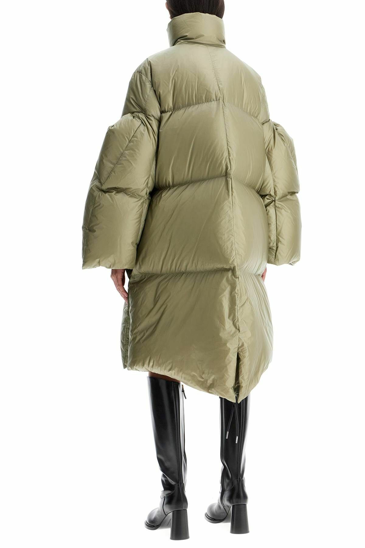 SACAI long down jacket with sculpted sleeves Khaki Sacai