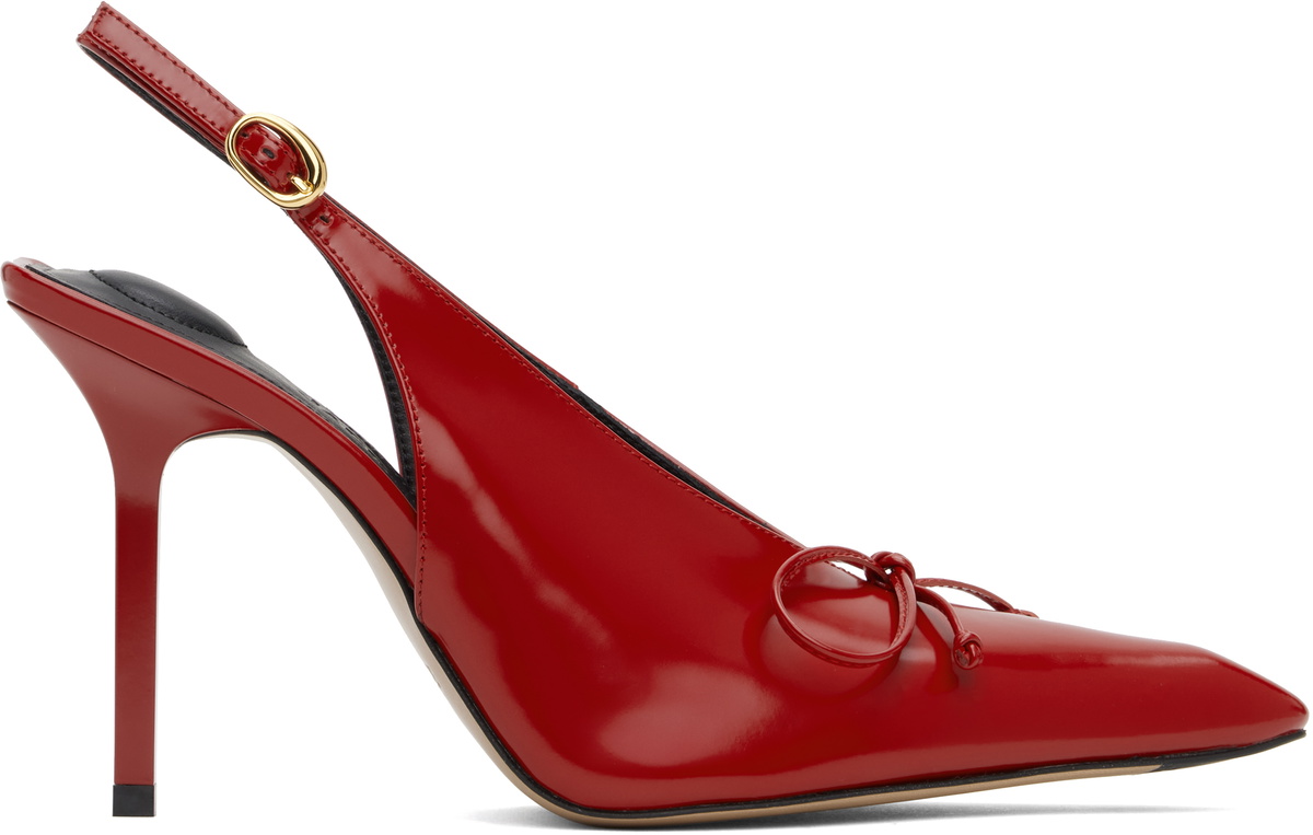 JACQUEMUS Red Les Classiques 'The high Cubisto slingbacks' Heels Jacquemus