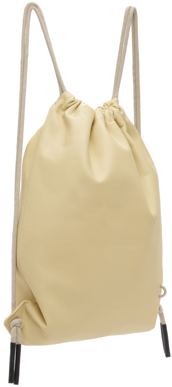 Rick Owens Beige & Grey Drawstring Backpack Rick Owens