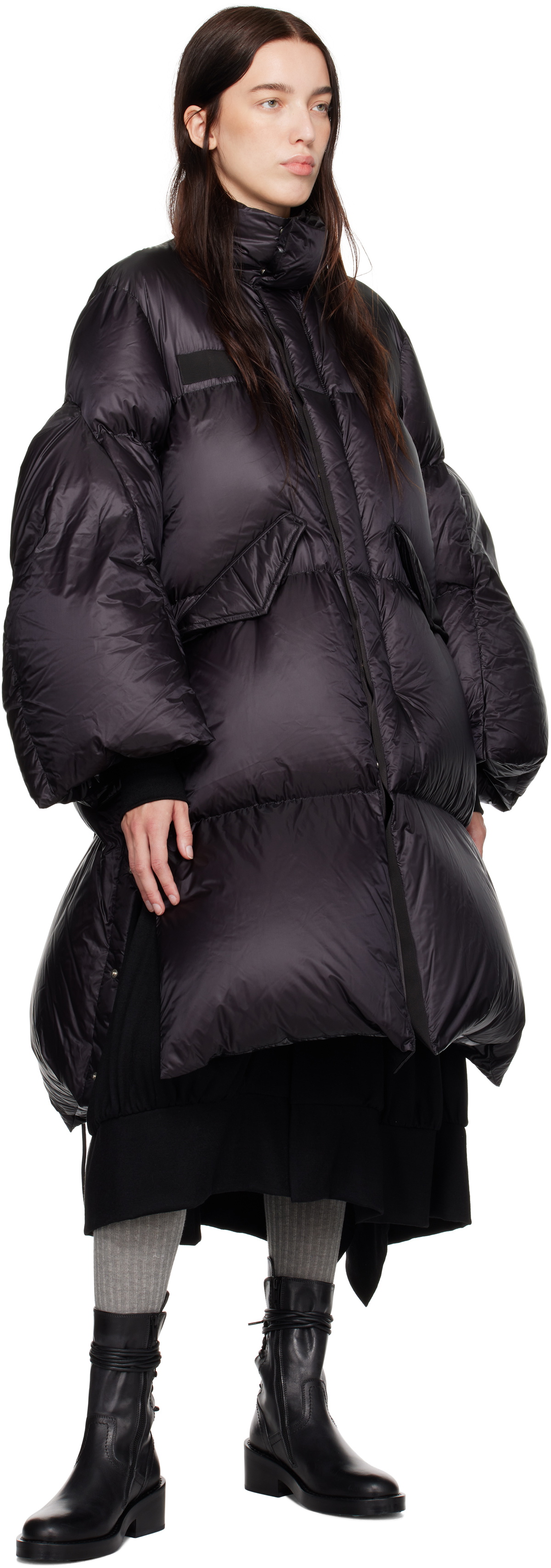 sacai Black Padded Down Coat Sacai