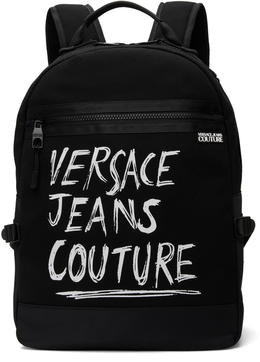 Versace Jeans Couture Black Range Handwritten Backpack Versace