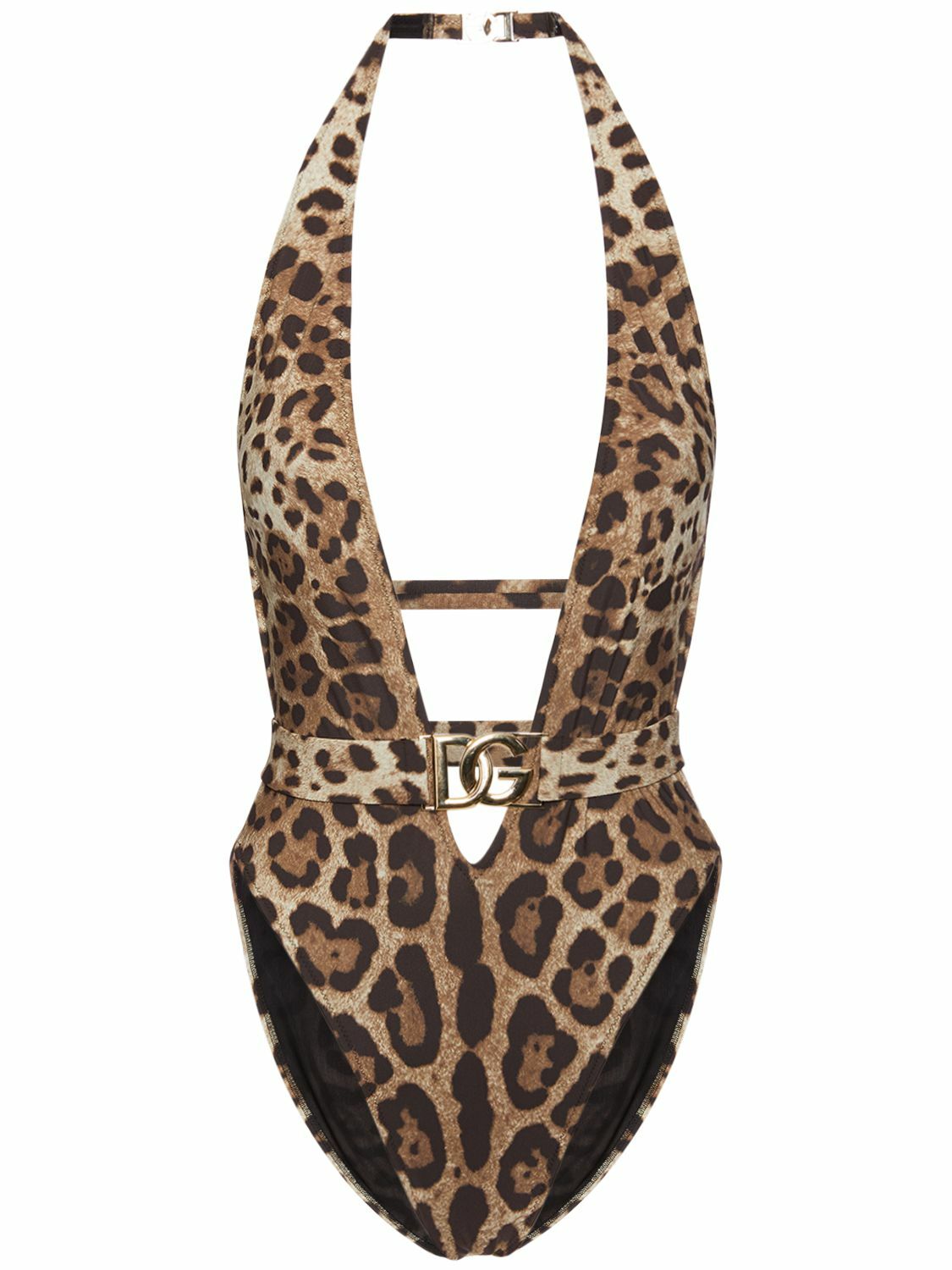 DOLCE & GABBANA Printed One-piece Swimsuit with Logo Dolce & Gabbana