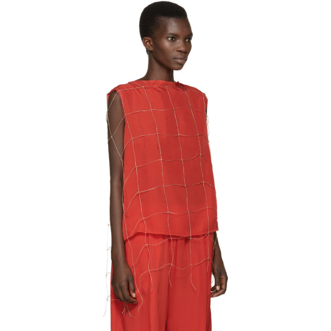 Damir Doma Red Net Tetrix Blouse Damir Doma