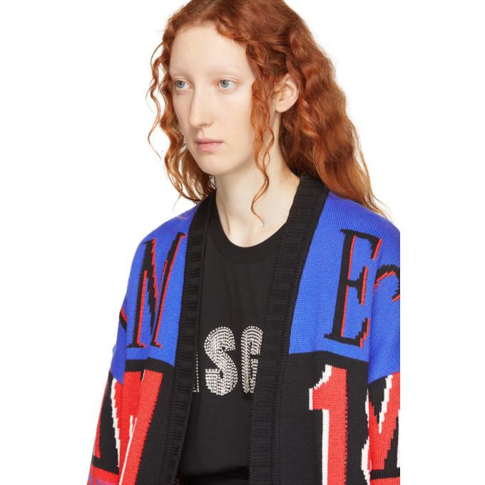 MSGM Multicolor Colorblock Logo Cardigan MSGM