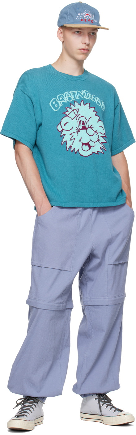 Brain Dead Blue Anarchy Wink Sweater Brain Dead