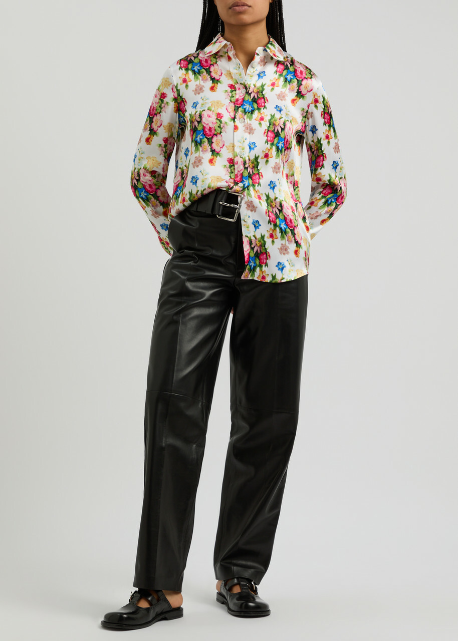 Loewe Floral-print Silk-satin Blouse Multi Print Loewe