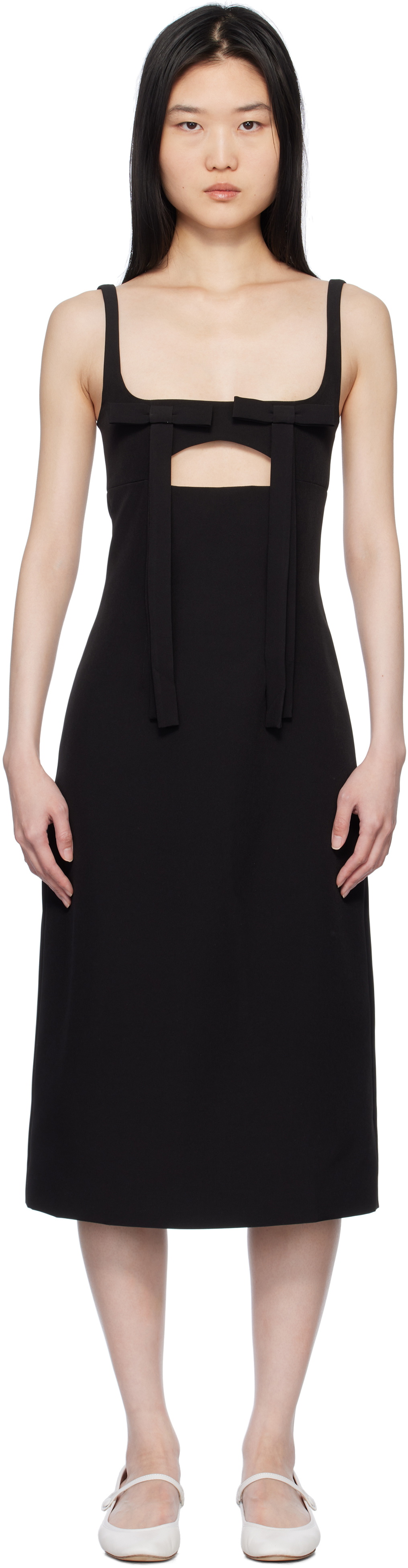 Sandy Liang Black Machu Midi Dress Sandy Liang