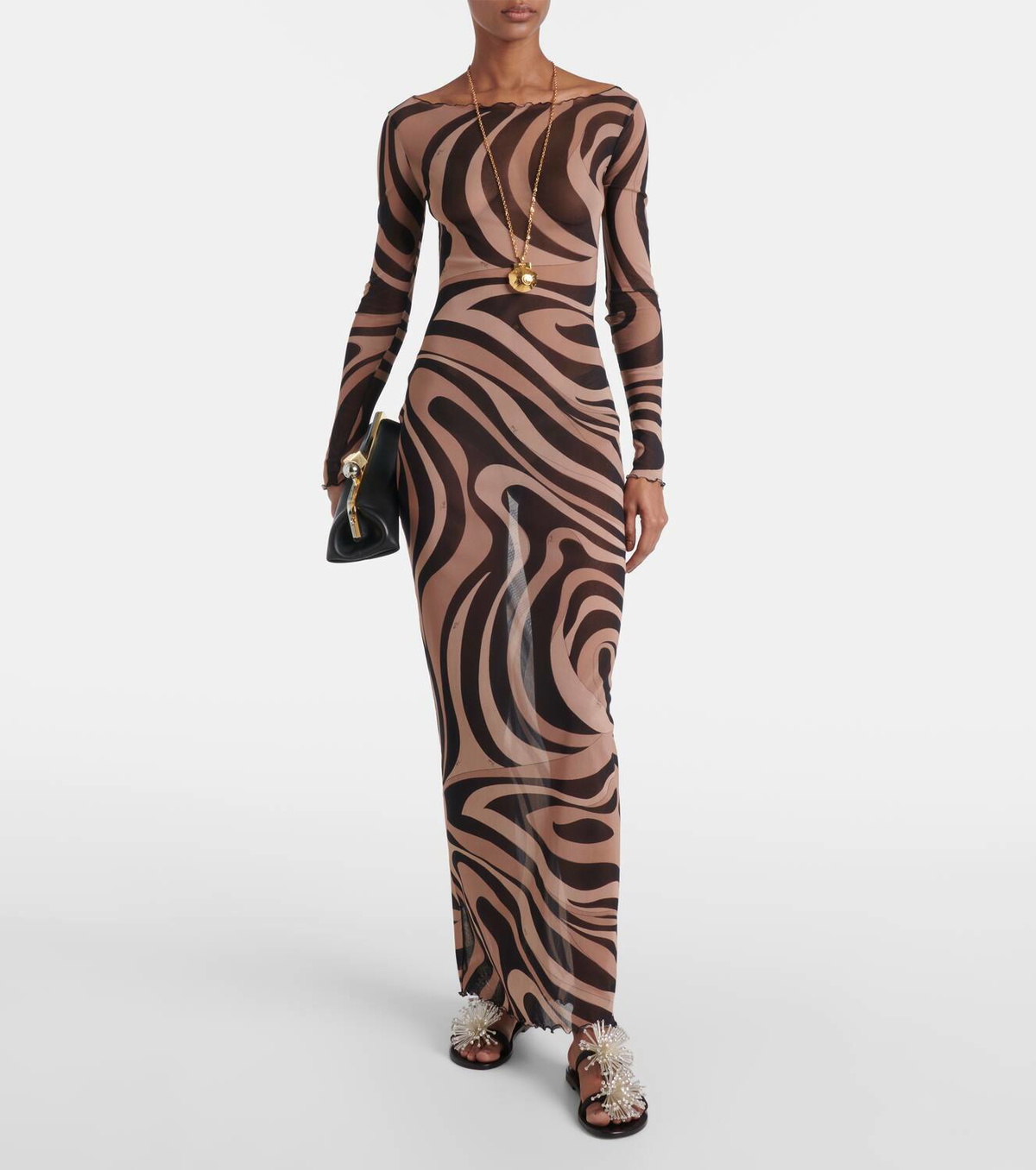 Pucci Marmo sheer mesh maxi dress Emilio Pucci