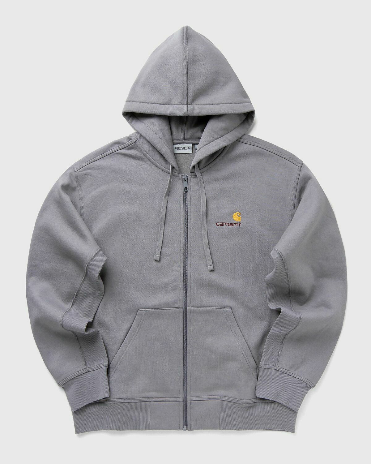 Carhartt WIP Hooded American Script Jacket Grey Mens Zipper Carhartt WIP