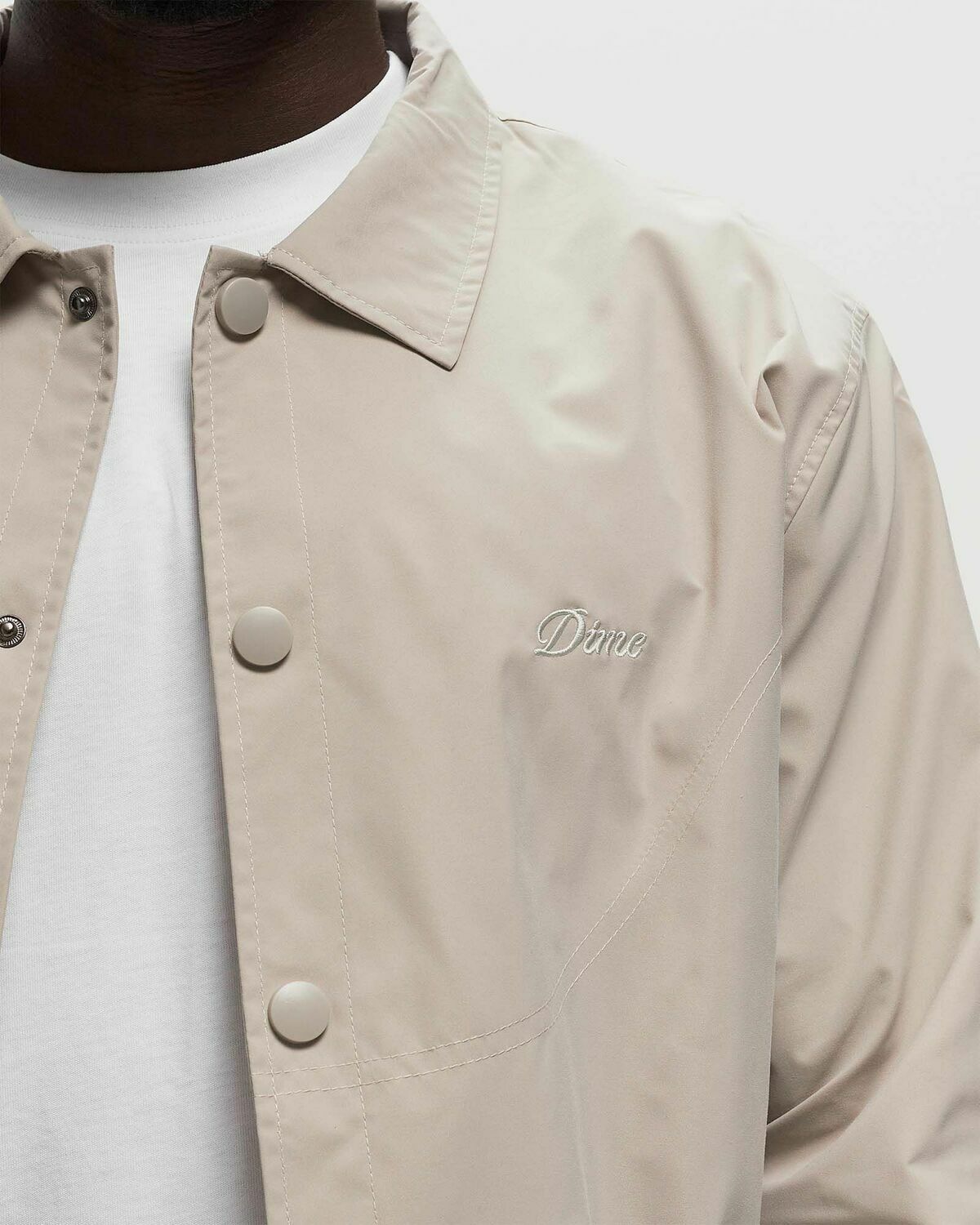 Dime Mtl Cursive Coach Jacket Beige Bomber Jackets Dime