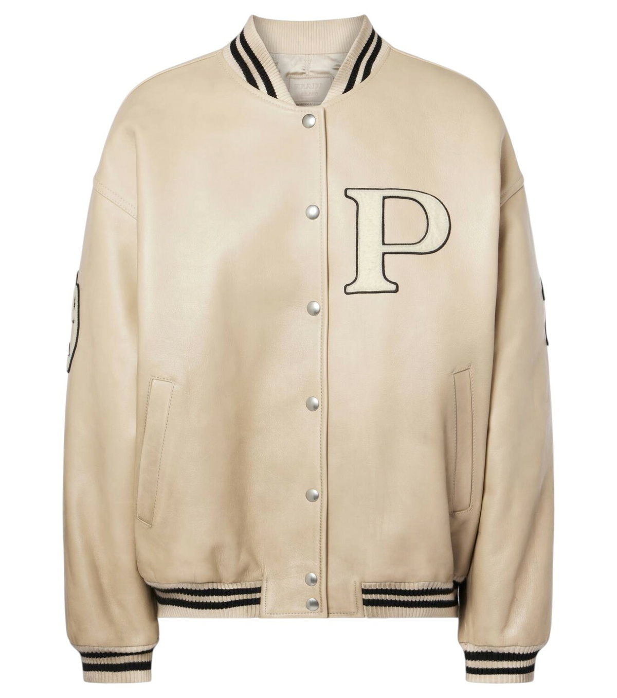 Prada Patch-appliqué padded leather varsity jacket Prada