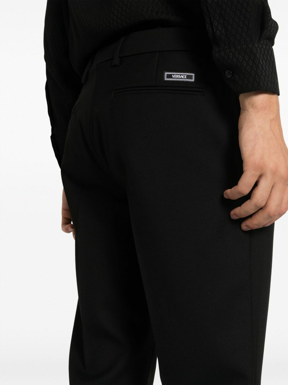 Versace Black Straight-Leg Wool Trousers Versace