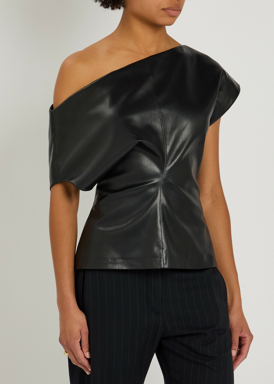 Rag & Bone Eleanor Faux Leather top Black Rag and Bone