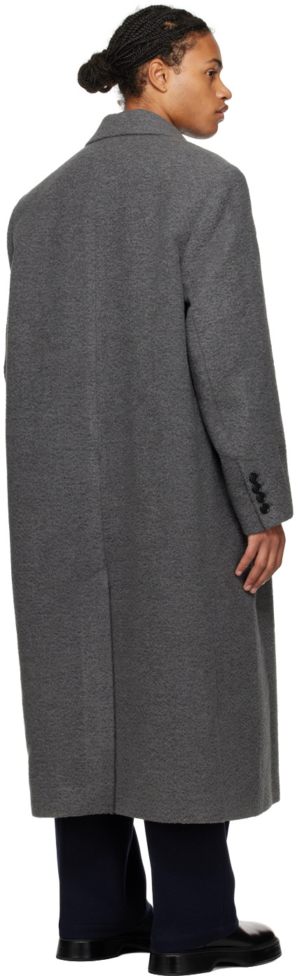 AMI Alexandre Mattiussi Gray Oversized Coat AMI Alexandre Mattiussi