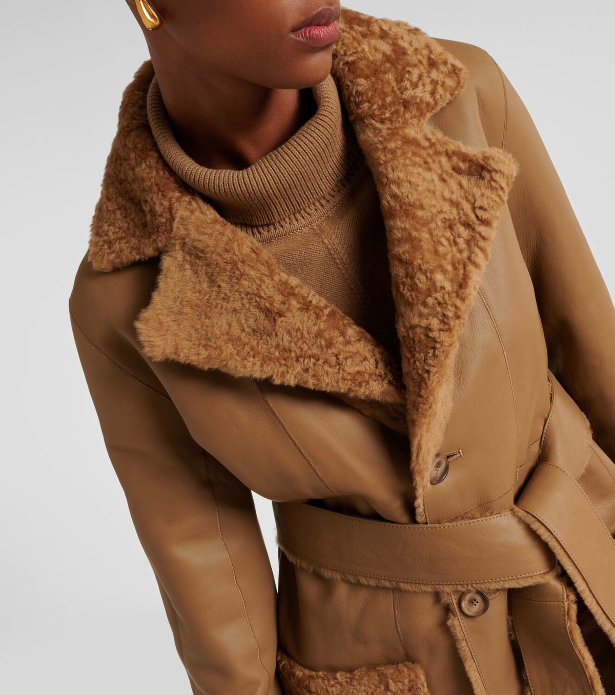 Joseph Leman reversible leather wrap coat Joseph
