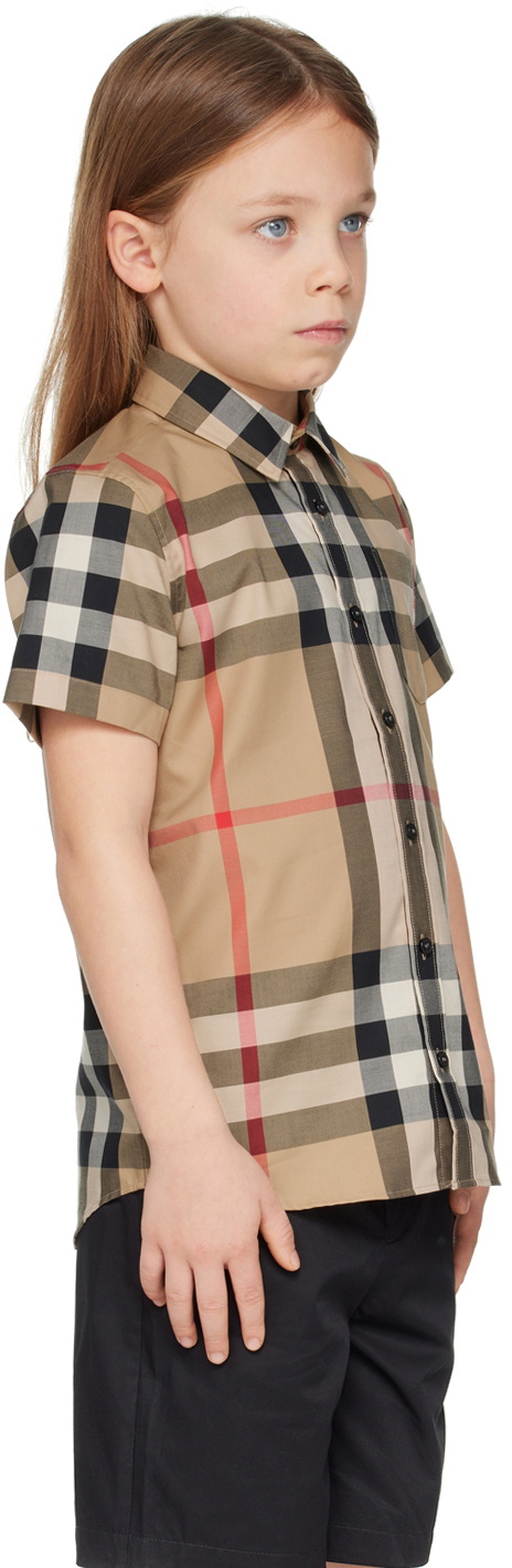 Burberry Kids Beige Check Shirt Burberry