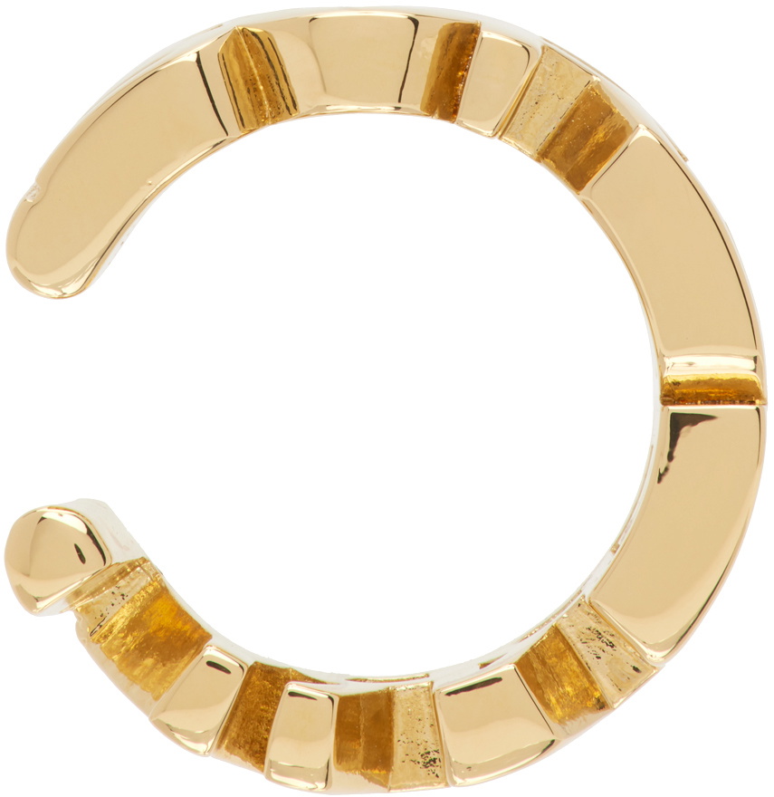 Burberry Gold 'Burberry' Single Ear Cuff Burberry