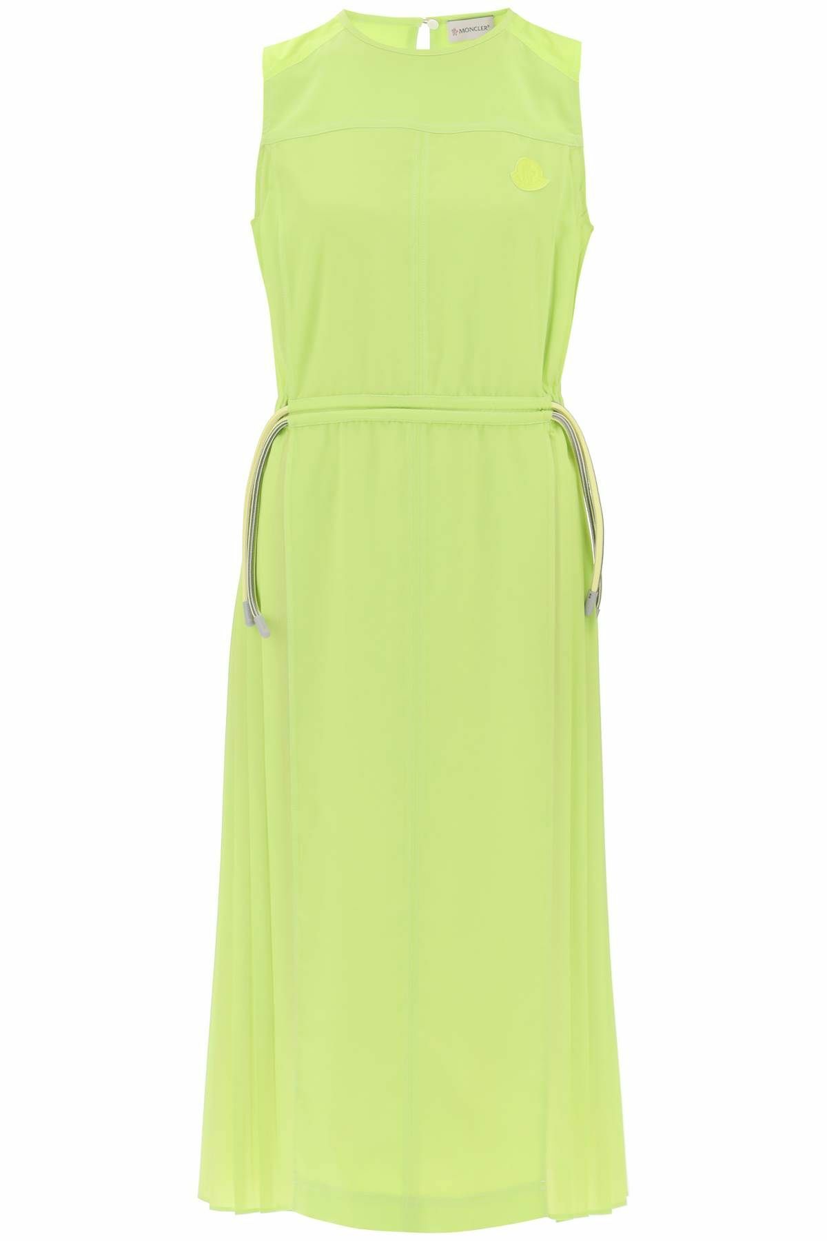 MONCLER column dress with pleated detailing Green Moncler