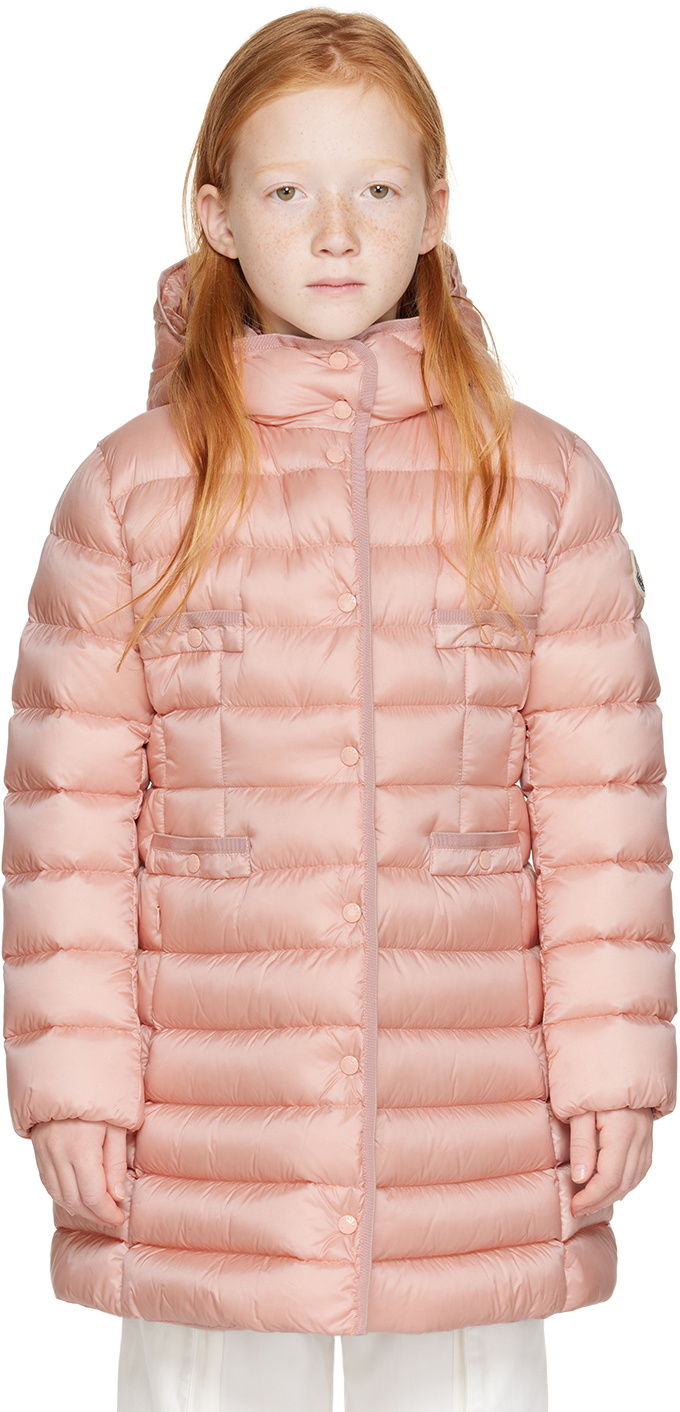 Moncler Enfant Kids Pink Hirma Down Coat Moncler Enfant