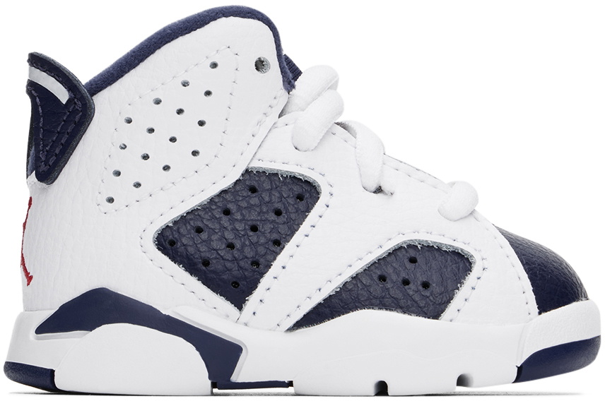 Nike Jordan Baby White & Navy Jordan 6 Retro Sneakers Nike Jordan Brand