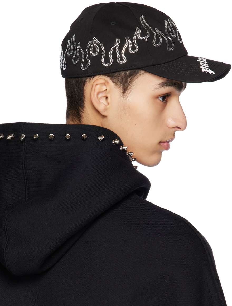 Palm Angels Black Rhinestone Cap Palm Angels