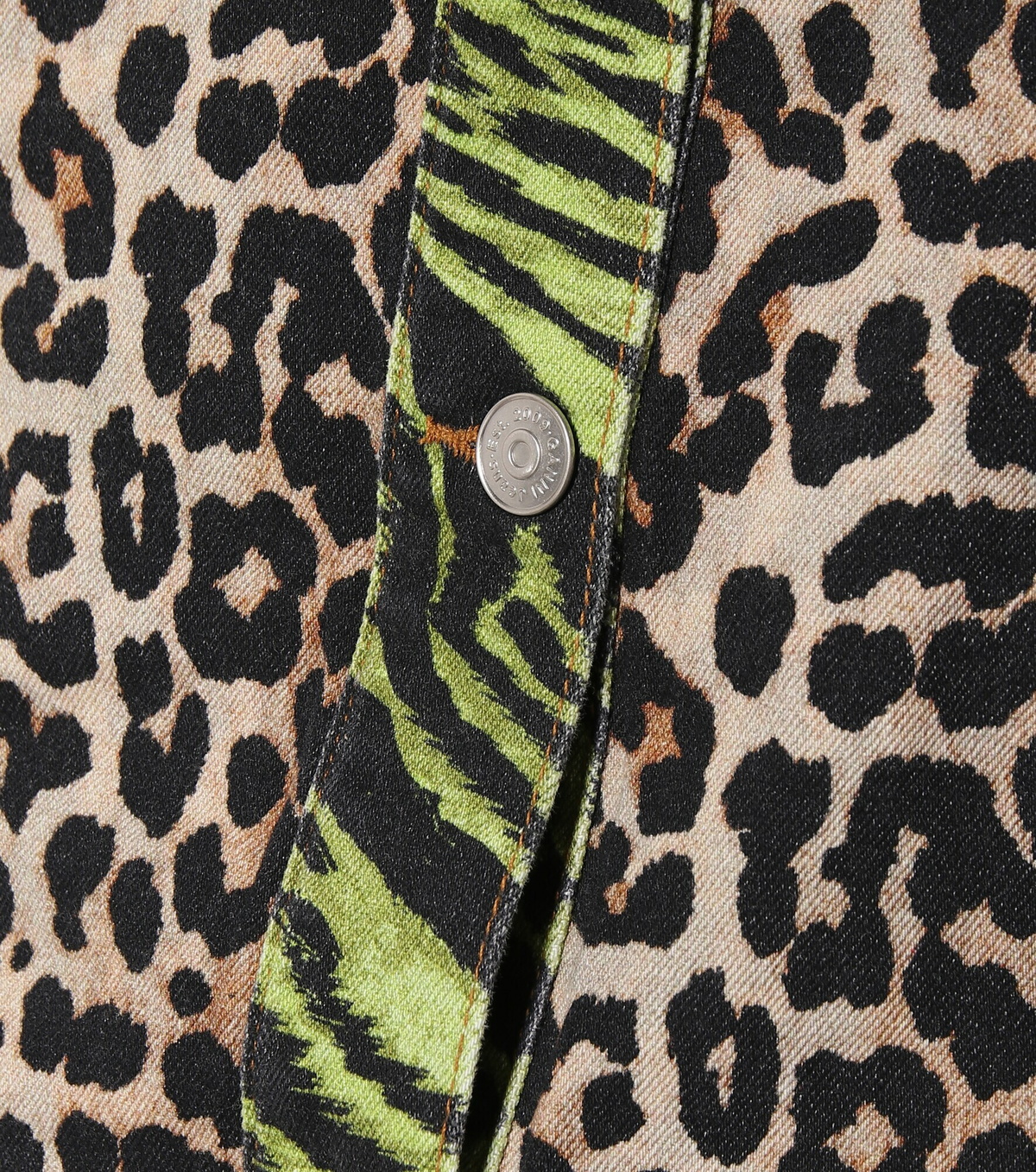 Ganni - Leopard-print denim shirt dress GANNI