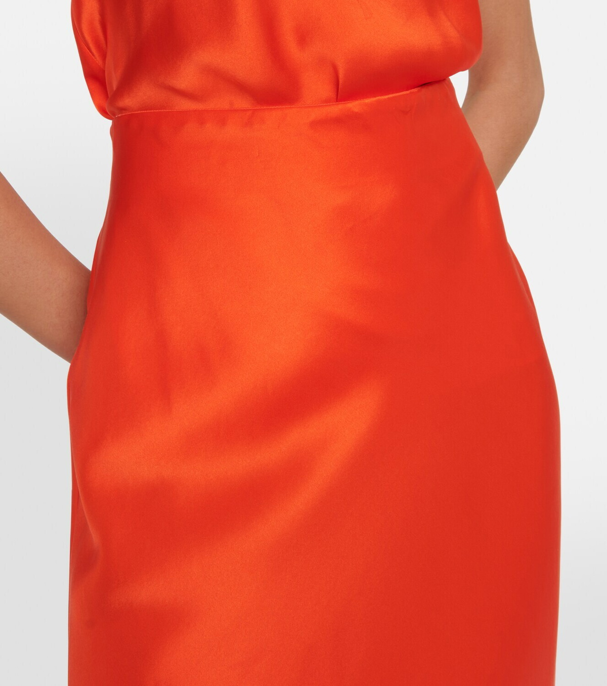 Frame Silk satin midi skirt Frame Denim