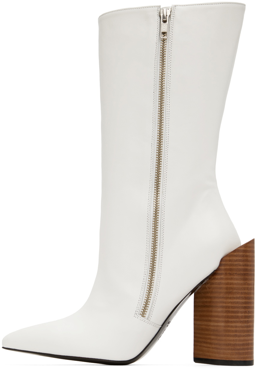 Pushbutton White Heart Boots Pushbutton