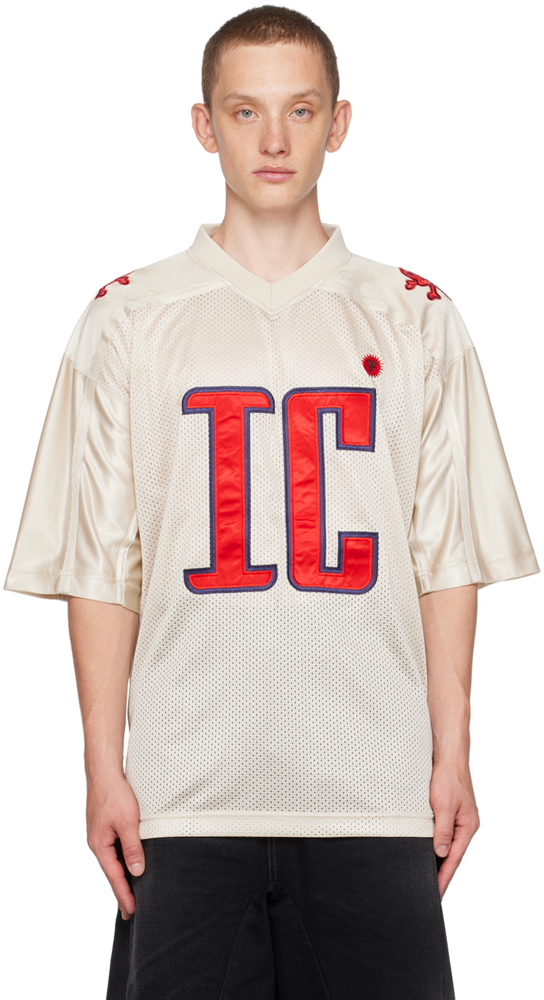 ICECREAM Beige Football T-Shirt ICECREAM