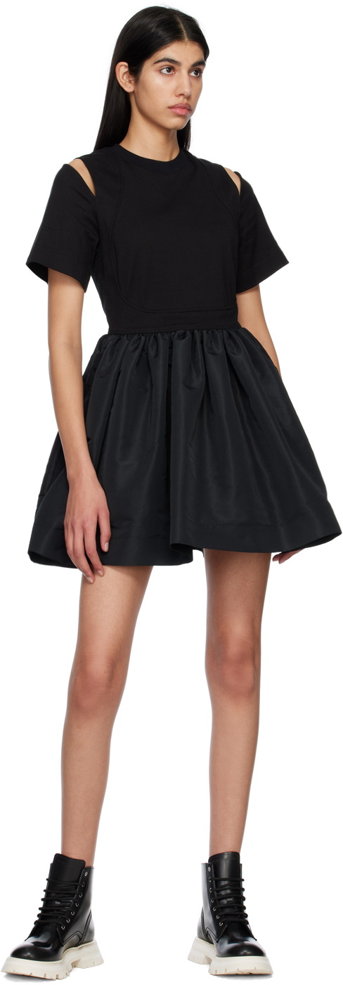 Alexander McQueen Black Paneled Mini Dress Alexander McQueen