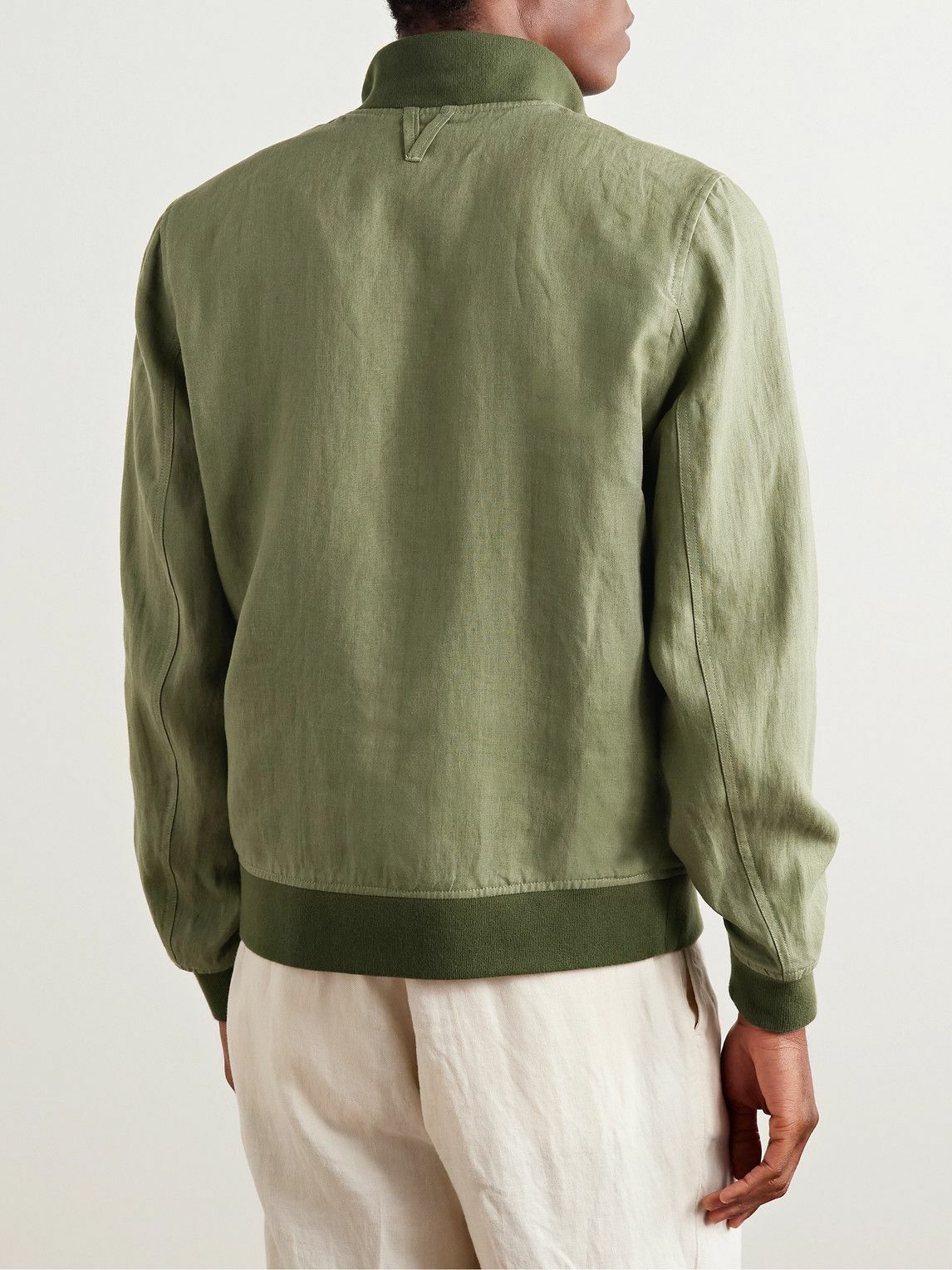 Valstar - Valstarino Linen Bomber Jacket - Green Valstarino