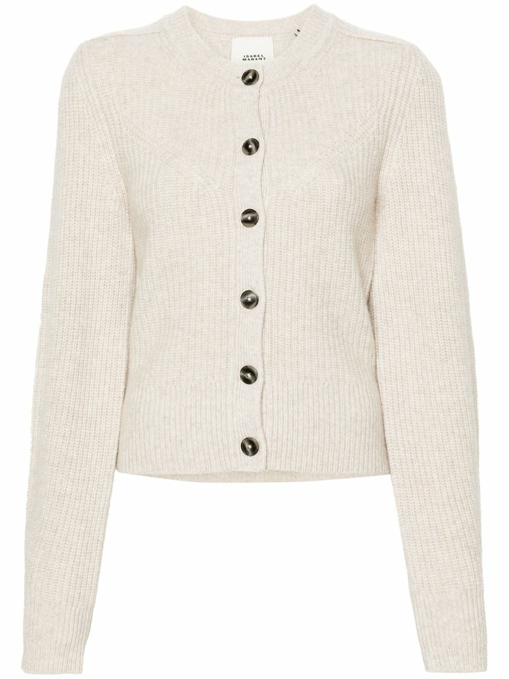 ISABEL MARANT Neutral Laurine Rib Knit Cardigan Isabel Marant