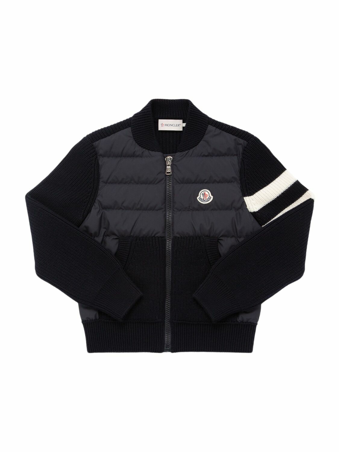MONCLER Tech & Wool Down Cardigan Jacket Moncler