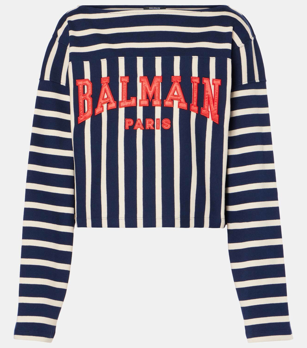 Balmain Logo striped cotton top Balmain